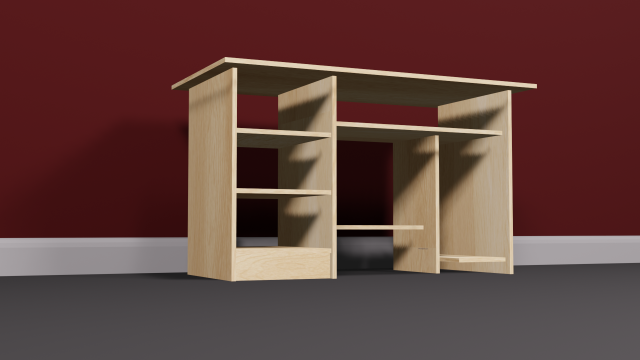 Computer table 3D Model in Desk 3DExport