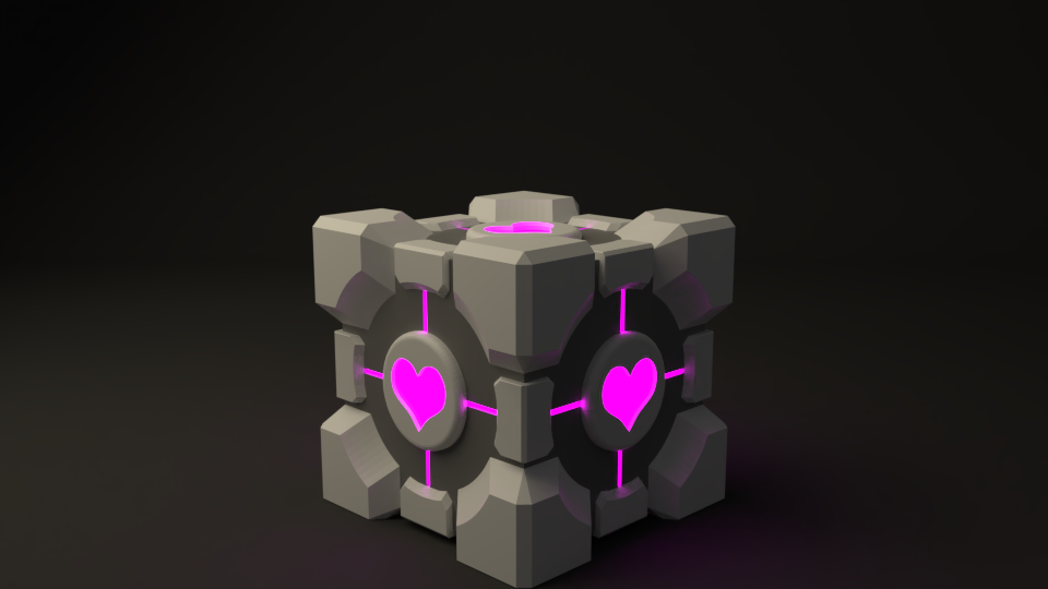 companion cube from portal2 videogame Free 3D Model in Other 3DExport