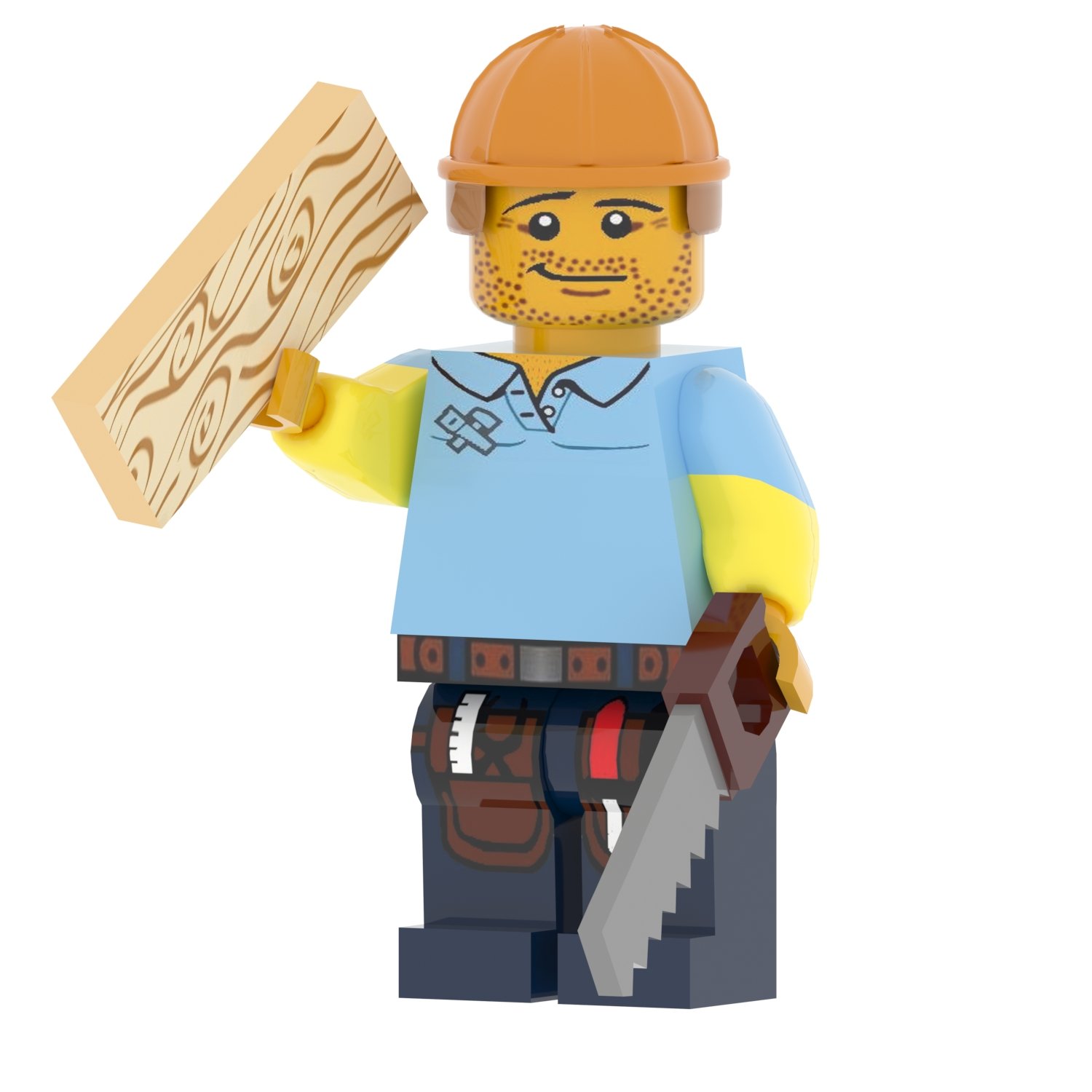 Lego man carpenter 3D Model in Fantasy 3DExport