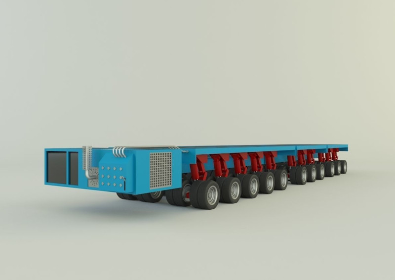 Multi axle hydraulic vehicle 3D Model in Heavy Equipment 3DExport