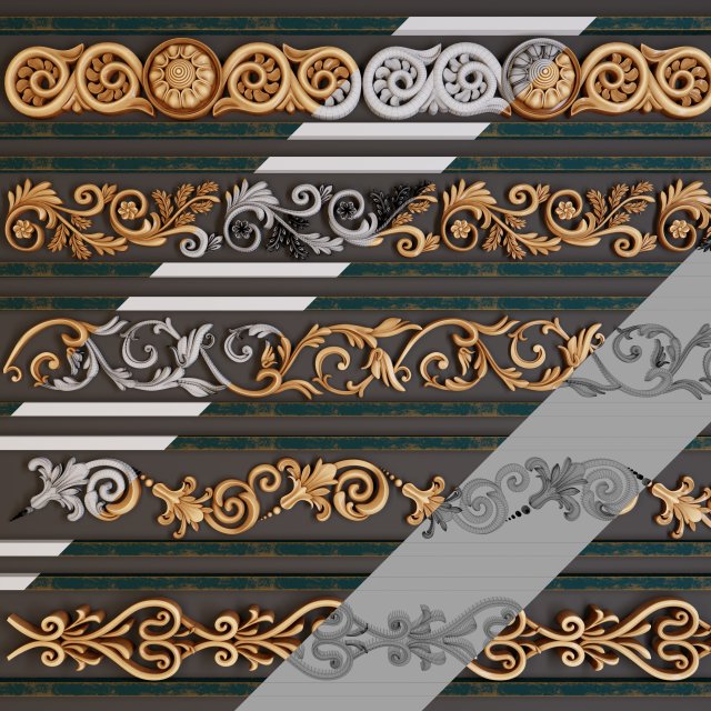 ornament trim vol 02 3D Model in Other 3DExport