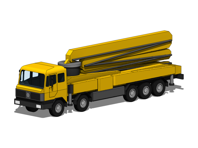 Concrete Pump Truck - Revit Family Modelo 3D in Máquinas 3DExport