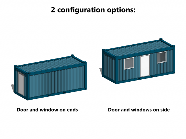 Office Container 20ft - Revit Family Model 3D in Alat 3DExport