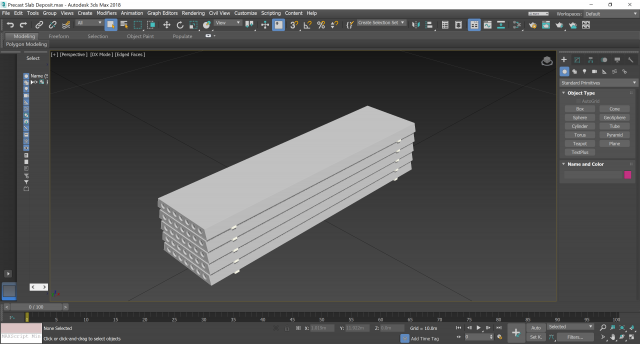 Precast Slab Deposit - Revit Family 3D Model in Tools 3DExport