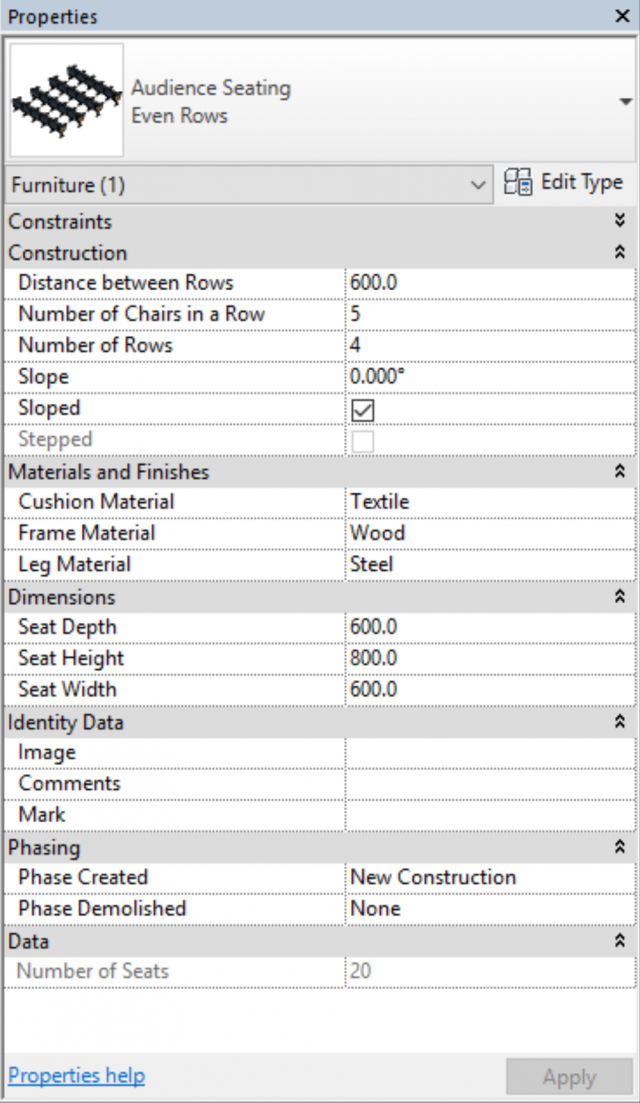 Parametric Audience Seating Array - Revit Family Modelo 3D in Centro de ...