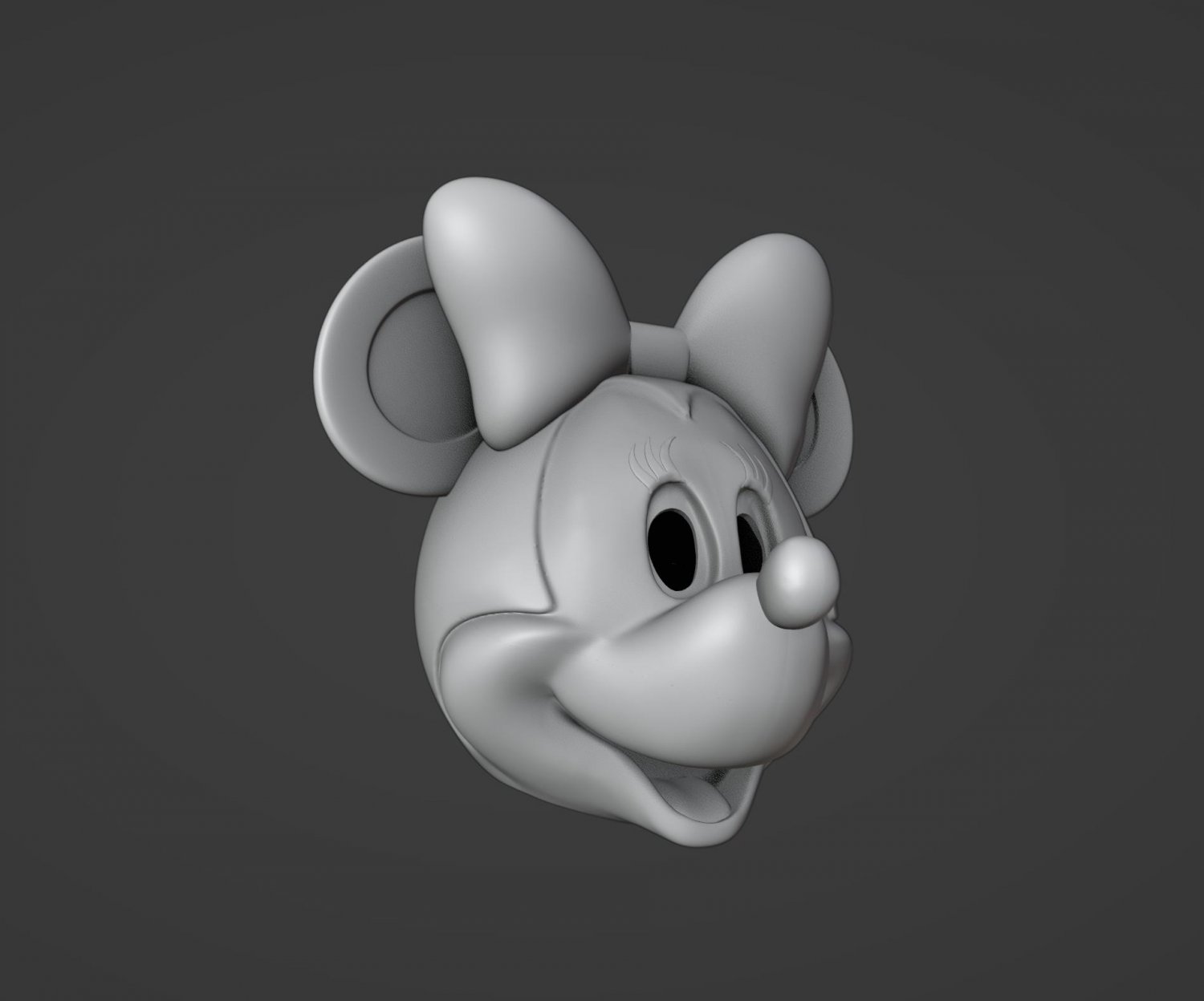 Minnie Mouse Head Black And White Cartoon