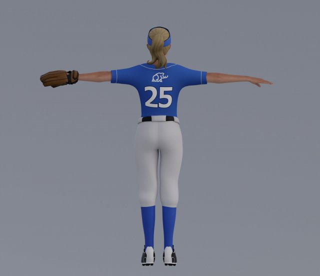 Female Softball Players Pack - Rigged 3D Model in Woman 3DExport