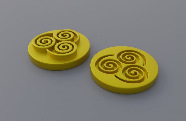 Avatar Elemental Symbols 3D Print Model in Coins and Badges 3DExport