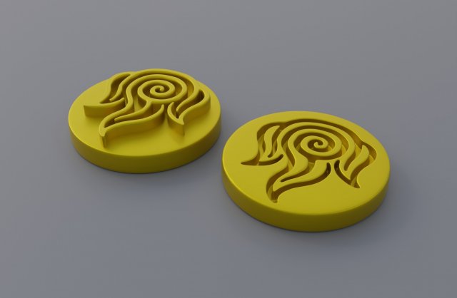 Avatar Elemental Symbols 3D Print Model in Coins and Badges 3DExport
