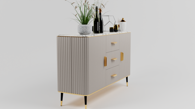 Buffet with decor Free 3D Model in Bedroom 3DExport