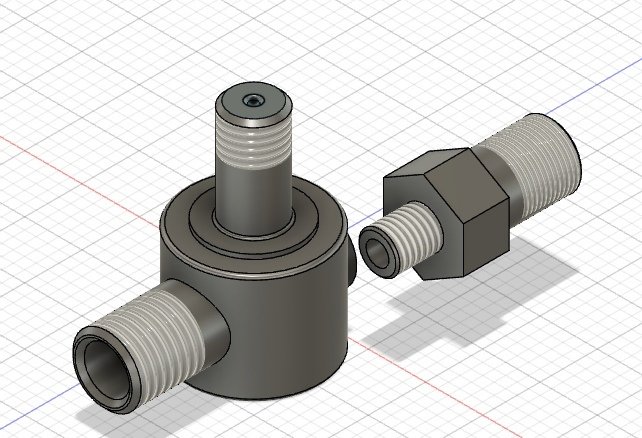 Threaded connection according to drawing 3D Model in Parts 3DExport