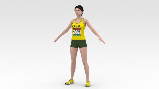Athlete Runner 3D Model in Woman 3DExport