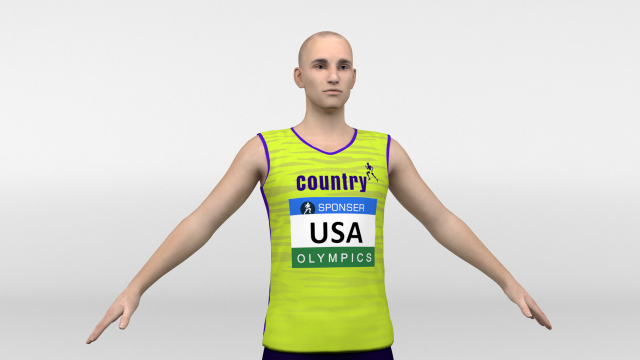 Athlete Runner 3D Model in Man 3DExport