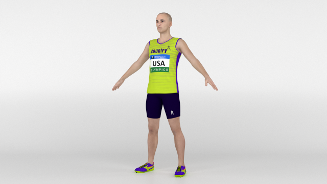Athlete Runner 3D Model in Man 3DExport