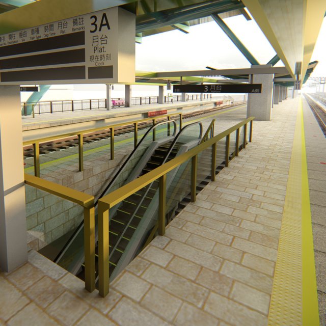 Metro Station Subway 3D Model in Train 3DExport
