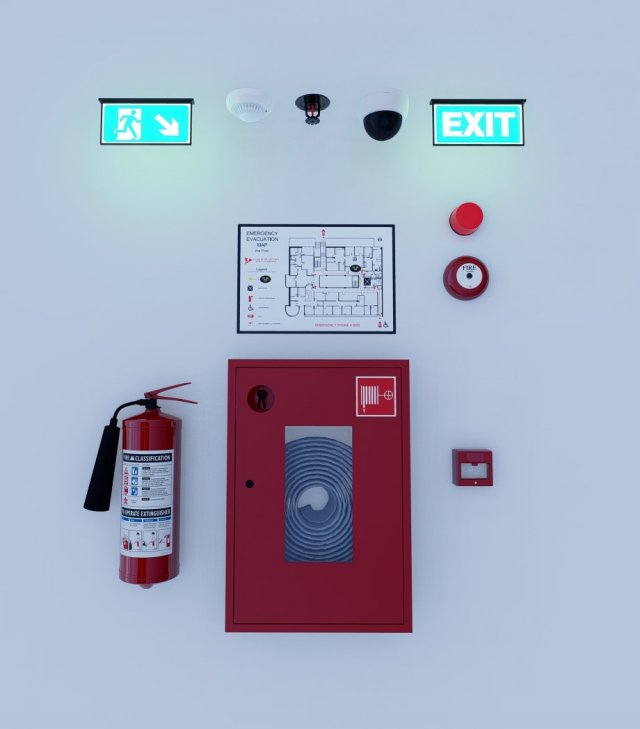 Fire System Components 3D Model in Other 3DExport