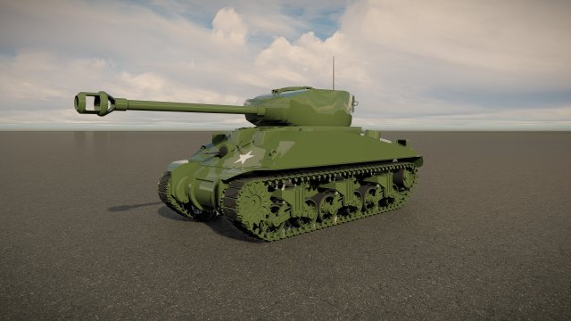 M4 Sherman Tank 3D Model in Tank 3DExport