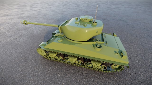 M4 Sherman Tank 3D Model in Tank 3DExport