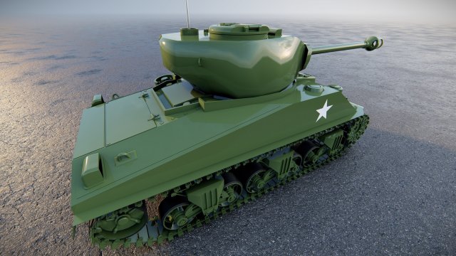 M4 Sherman Tank 3D Model in Tank 3DExport