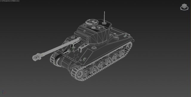 M4 Sherman Tank 3D Model in Tank 3DExport