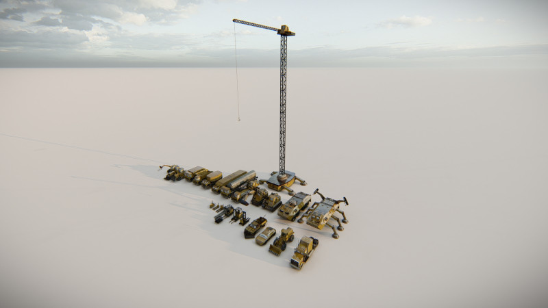 Heavy Construction Machinery Equipment Industrial 25 in 1 3D Model in ...