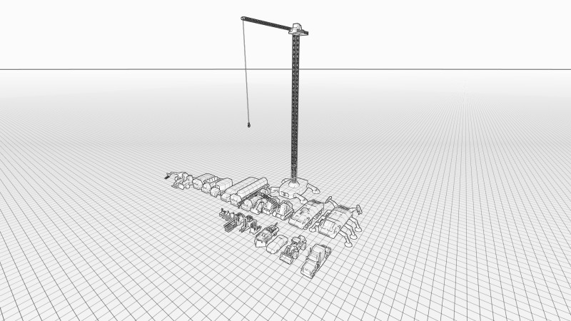 Heavy Construction Machinery Equipment Industrial 25 in 1 3D Model in ...