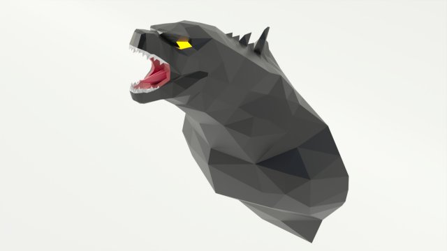 godzilla polygonal papercraft 3D Model in Canavar 3DExport