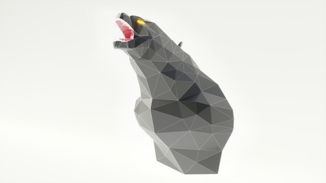 godzilla polygonal papercraft 3D Model in Canavar 3DExport