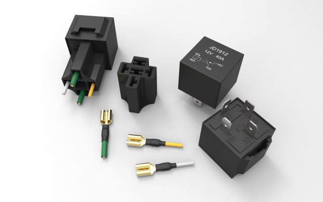 relay jd1912 12v 40a with connector 3D Model in Parts 3DExport