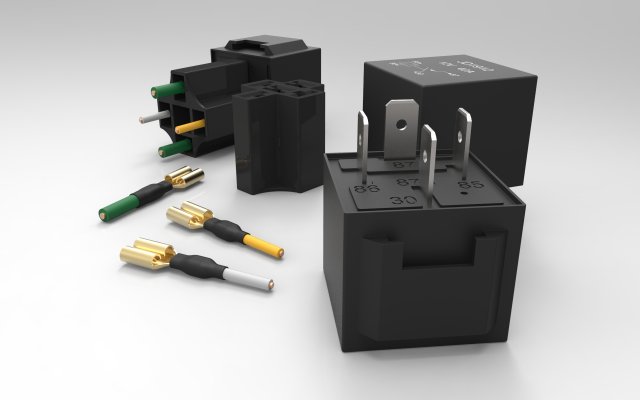 relay jd1912 12v 40a with connector 3D Model in Parts 3DExport