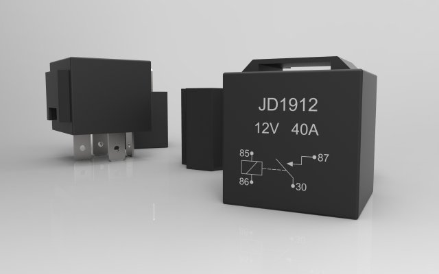 relay jd1912 12v 40a with connector 3D Model in Parts 3DExport