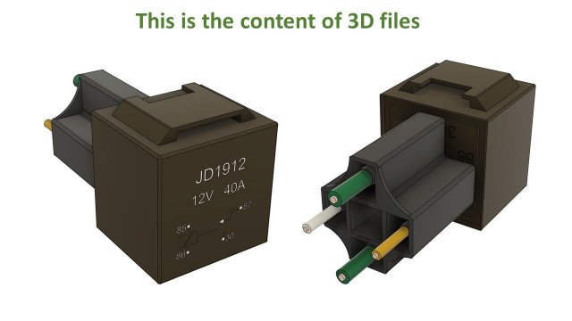 relay jd1912 12v 40a with connector 3D Model in Parts 3DExport