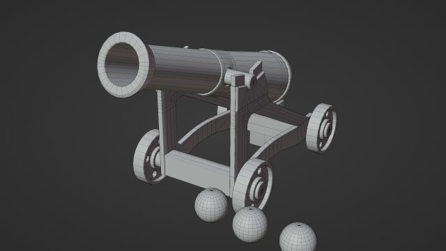 Cannon 3D Model in Artillery 3DExport