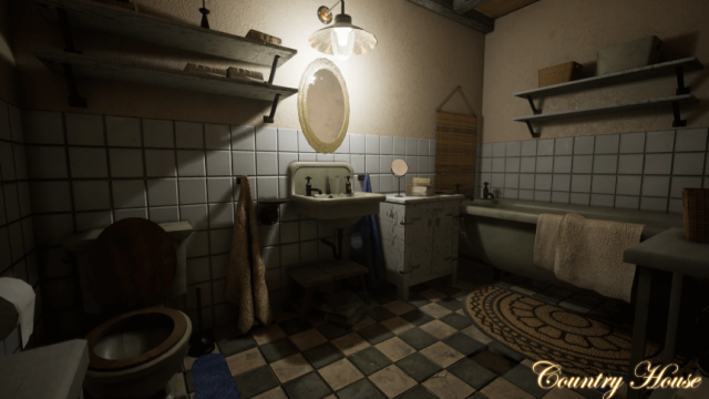 Old House Unreal Engine Ready To use 3D Model in Living Room 3DExport