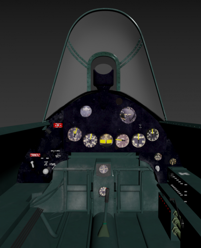 f4f wildcat cockpit 3D Model in Fighter 3DExport
