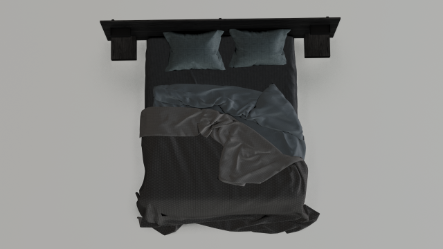 MESSY BED GAME READY LOW POLY 3D MODEL 3D Model in Bedroom 3DExport