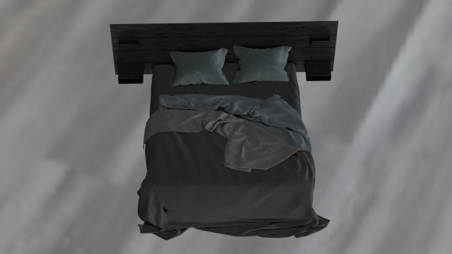 MESSY BED GAME READY LOW POLY 3D MODEL 3D Model in Bedroom 3DExport