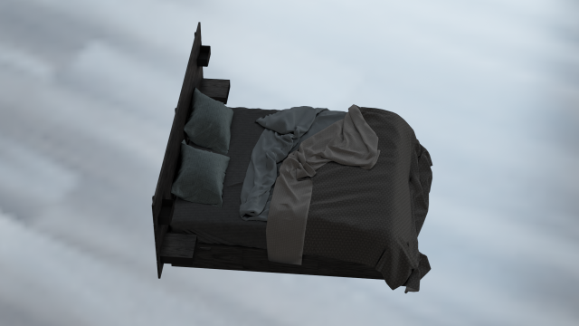 MESSY BED GAME READY LOW POLY 3D MODEL 3D Model in Bedroom 3DExport