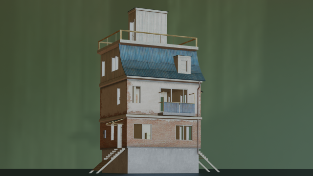 PUBG HOUSE WITH INTERIOR GAME READY LOW POLY 3D-Modell in Gebäude 3DExport