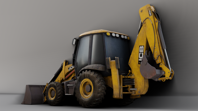 JCB BULLDOZER GAME READY 3D MODEL 3D Model in Machines 3DExport