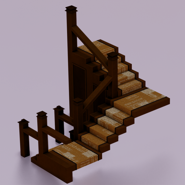 STEPS GAME READY LOW POLY 3D Model in Table 3DExport