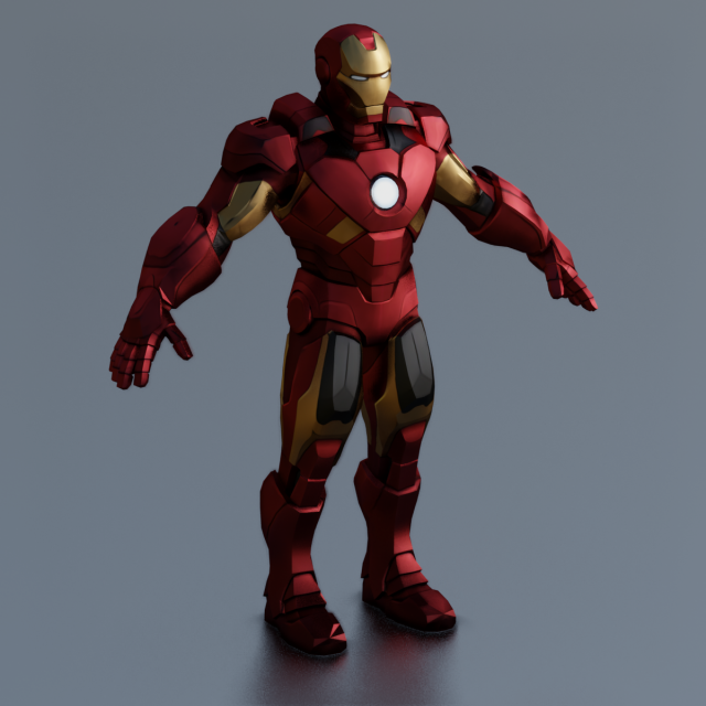 IRON MAN LOW POLY GAME READY 3D Model in Fantasy 3DExport