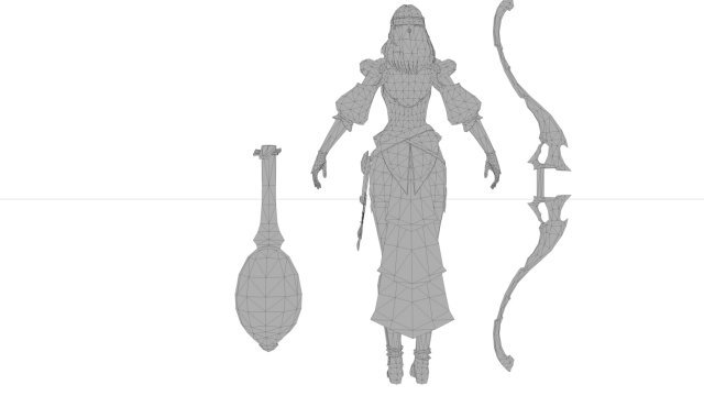 English Archer Rigged 3D Model in Other 3DExport