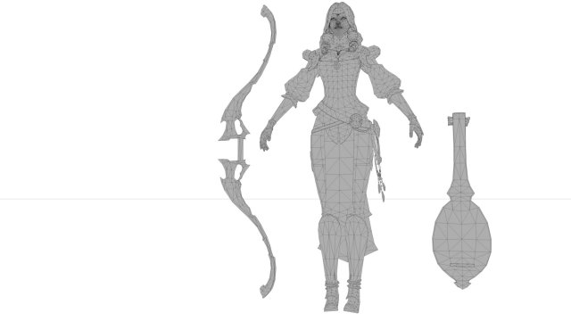 English Archer Rigged 3D Model in Other 3DExport