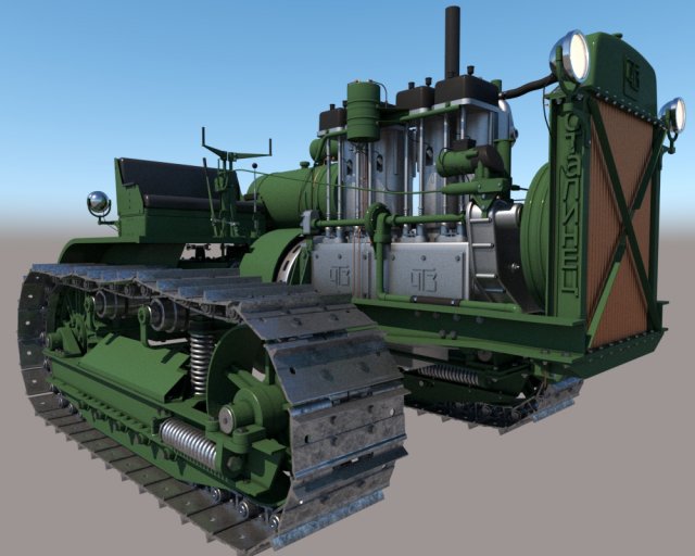 Tractor c60 3D Model in Old Cars 3DExport
