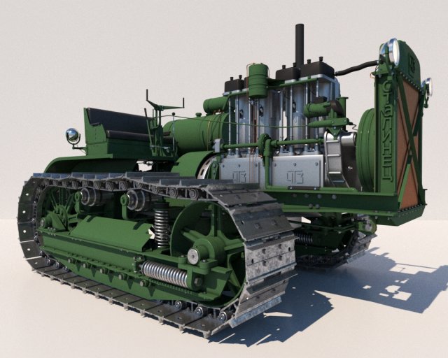Tractor c60 3D Model in Old Cars 3DExport