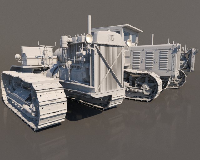 Tractor c60 3D Model in Old Cars 3DExport
