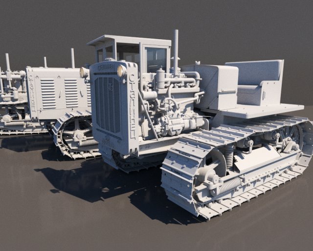 Tractor c60 3D Model in Old Cars 3DExport