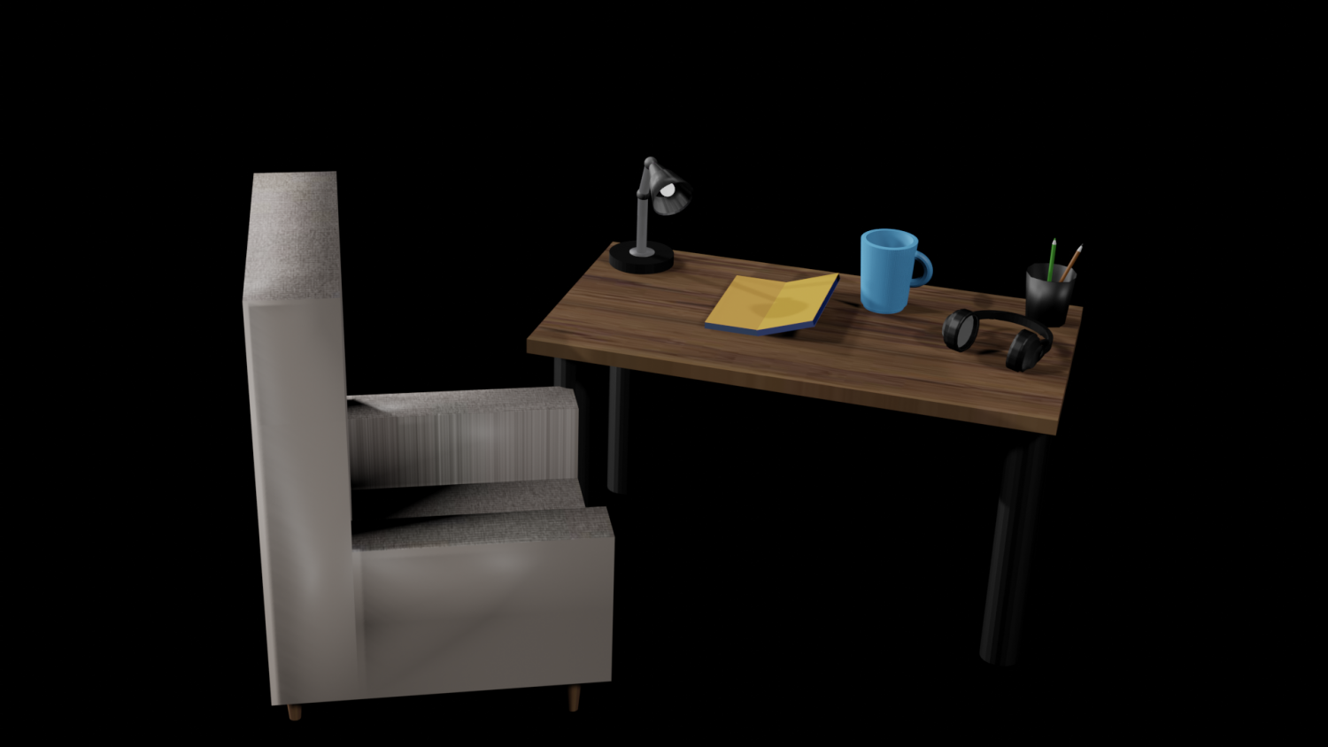 desktop 3D Model in Desk 3DExport