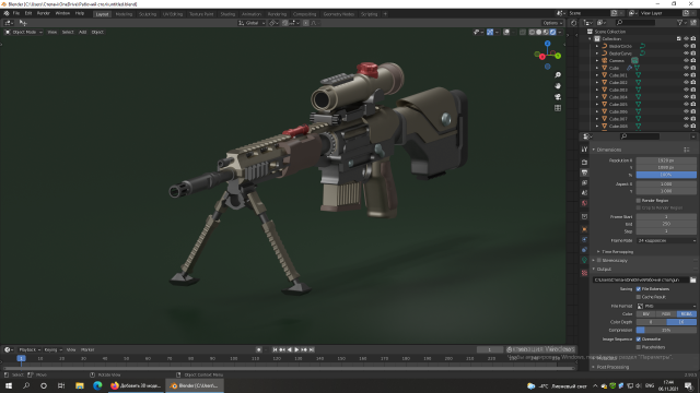 assault rifle 3D Model in Rifle 3DExport